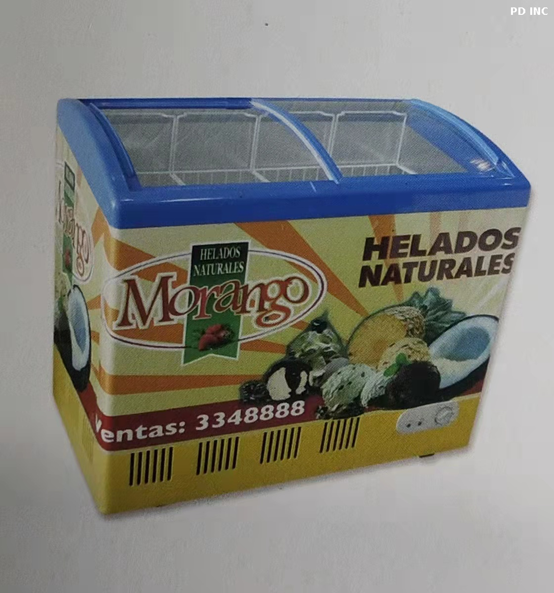 Ice Cream Freezer Curved/flat Glass Door with Lock And Key